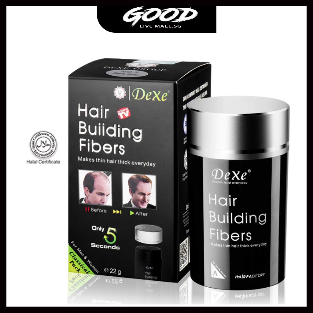 DEXE HAIR BUILDING FIBERS BLACK (22G) | Shopee Singapore