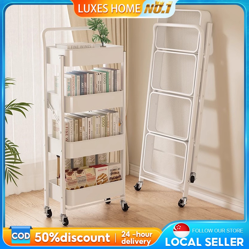 Foldable Trolley Rack Multi-purpose Foldable Trolley cart Rolling Cart ...