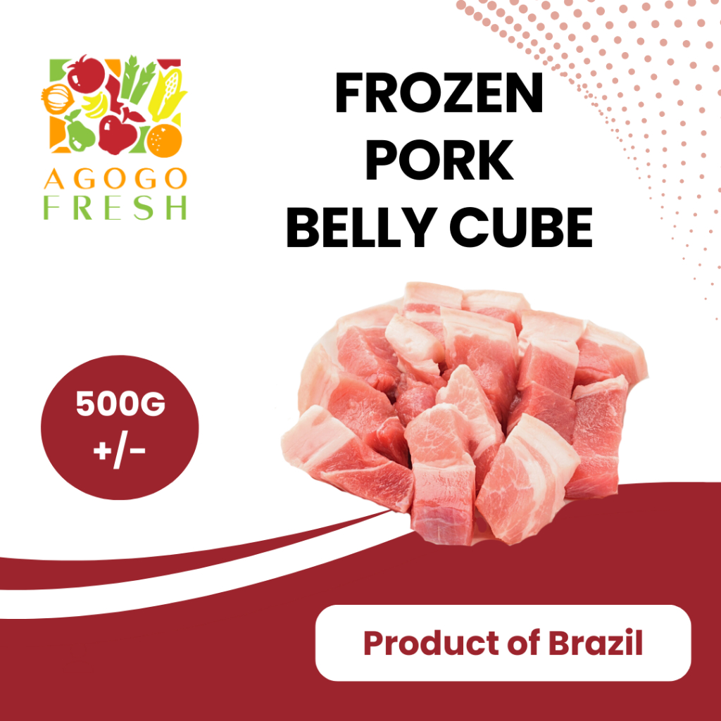 [Agogo Fresh - Frozen] Frozen Pork Belly Cube (500G+/-) | Shopee Singapore