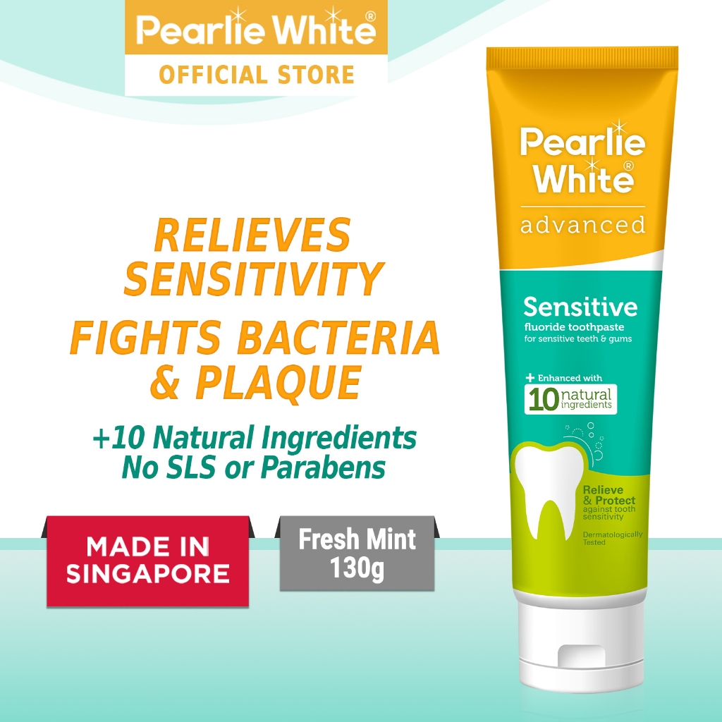Pearlie White Advanced Sensitive Fluoride Toothpaste 130g - Relieves ...