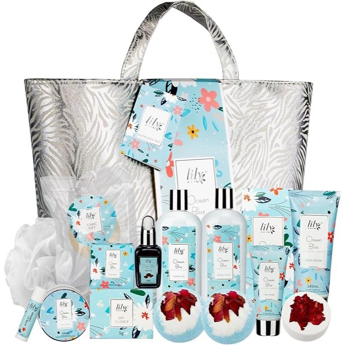Women 11pcs Bath and Body Gifts Basket for Birthday Mother's Day ...
