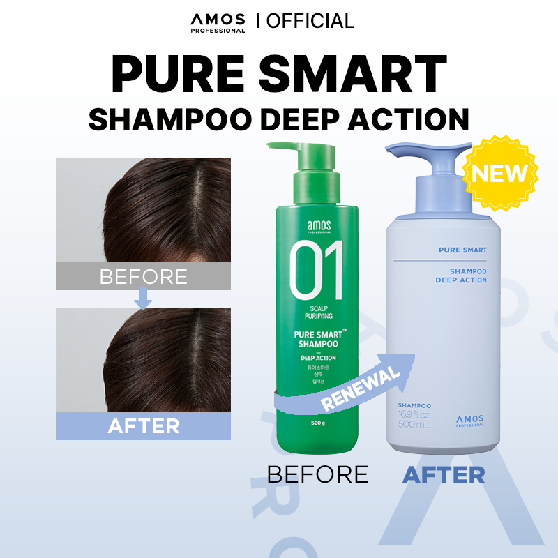 [AMOS PROFESSIONAL] Pure Smart dandruff care Shampoo Deep Action 500ml ...