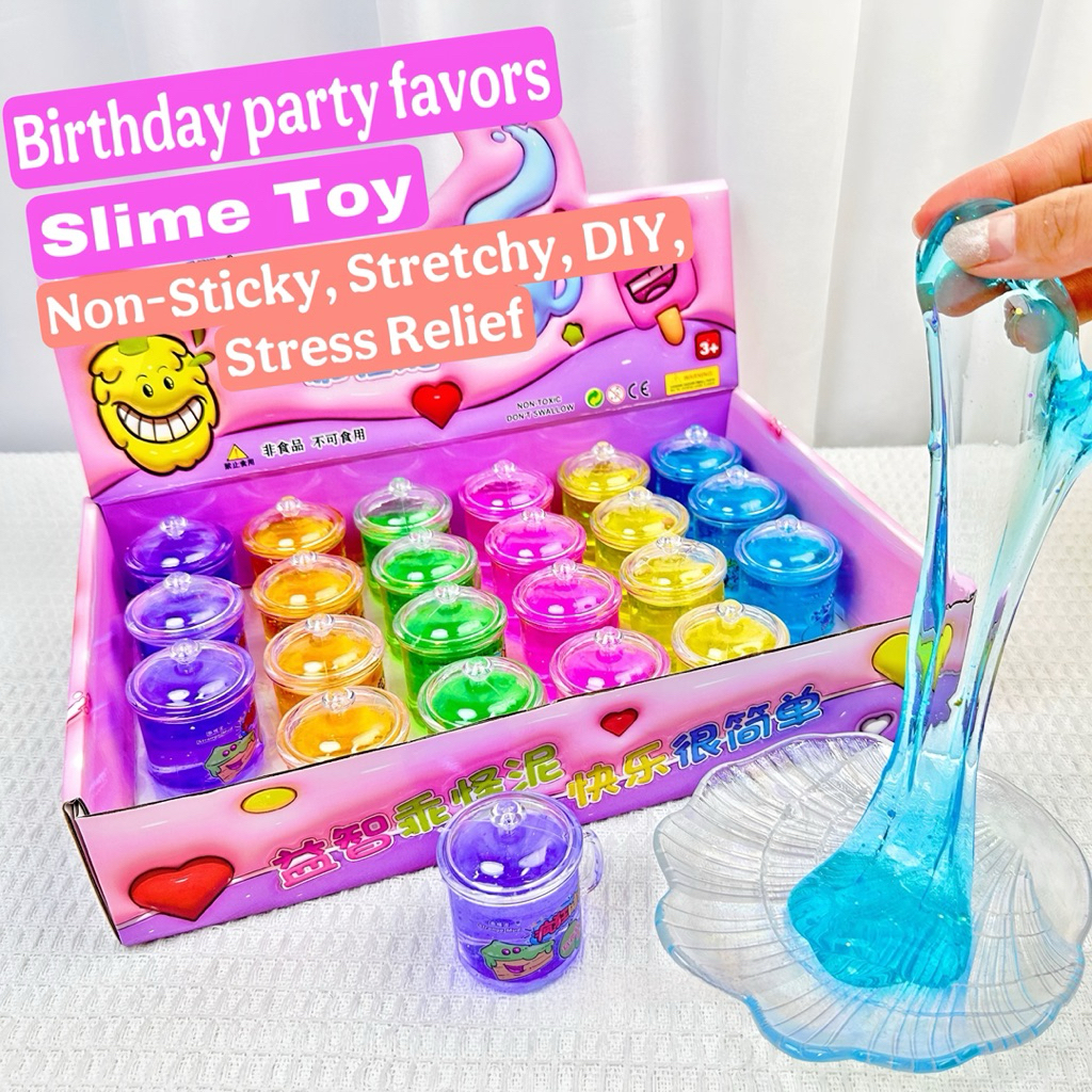 Slime Toy for Kids Clear Crystal Slime & Fluffy Foam Slime with Beads ...