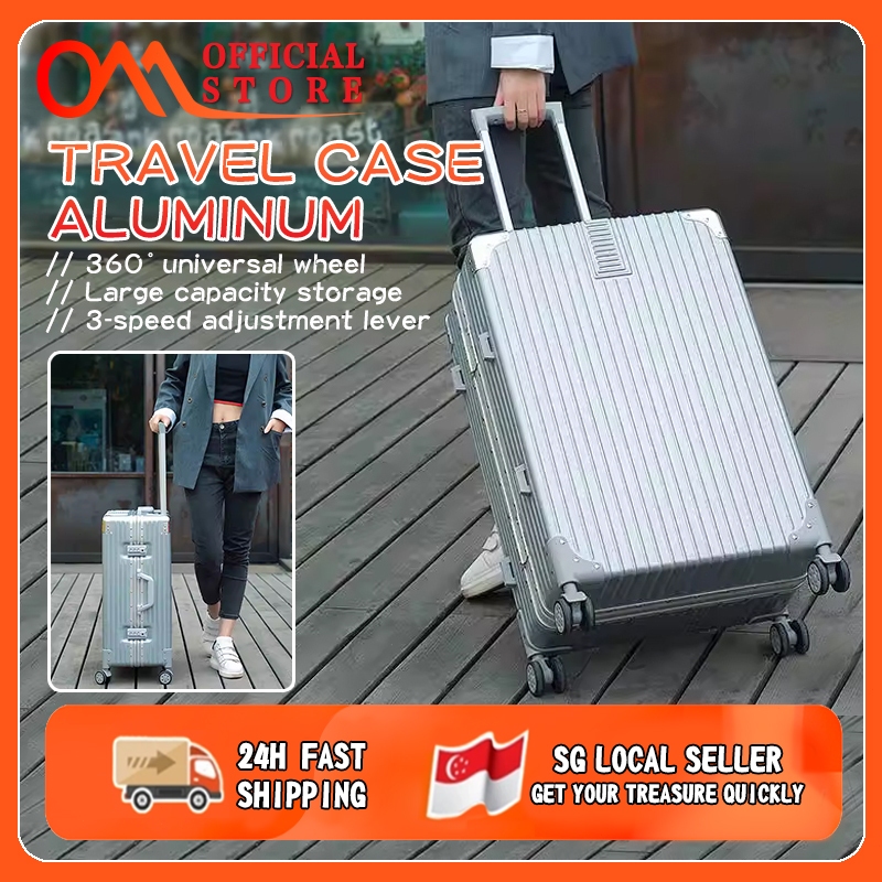 [SG Stock] Luggage 26 inch luggage aluminium big luggage with wheels ...