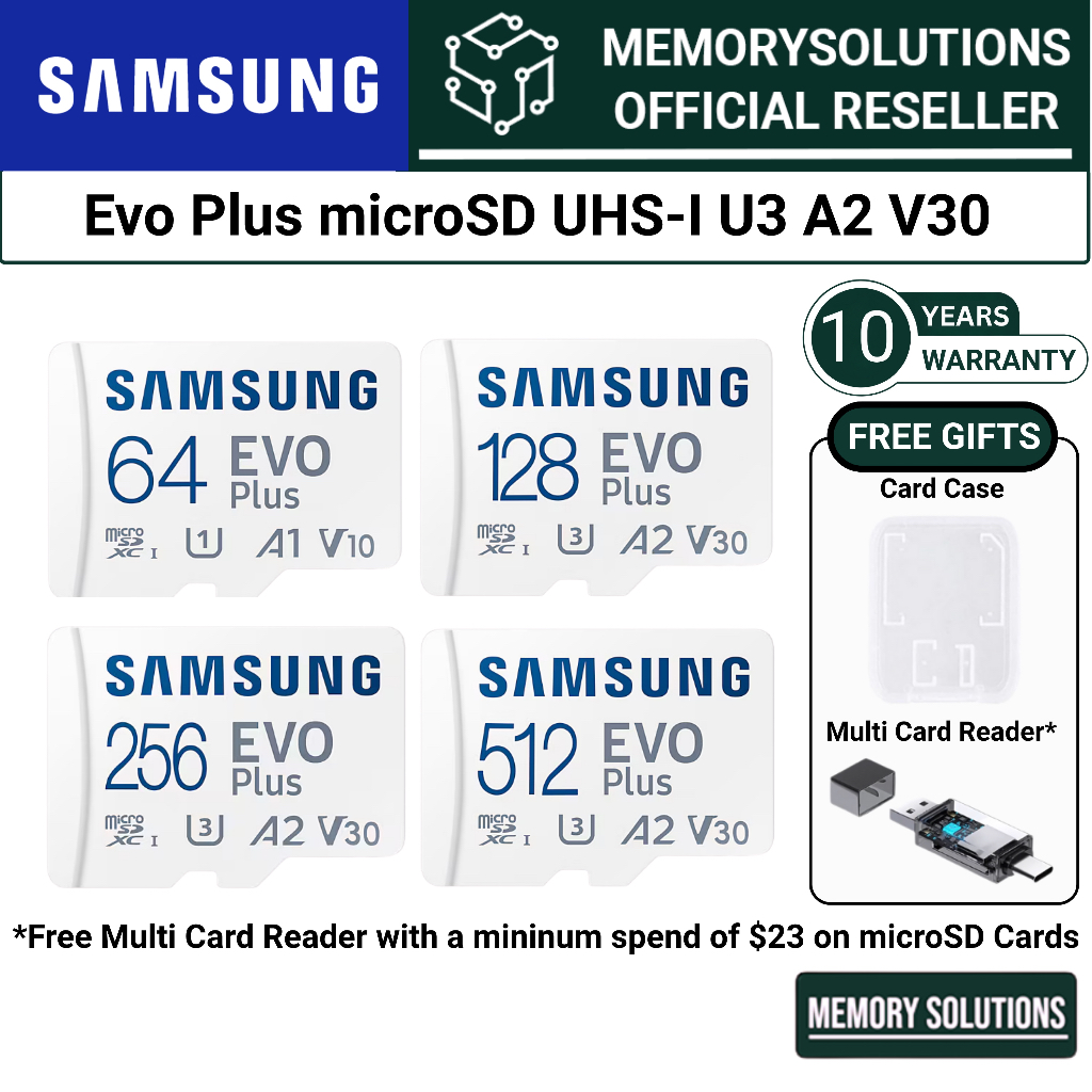 Samsung Evo Plus MicroSD Card 4K UHS-I U3 Memory Card 128GB 256GB 512GB ...