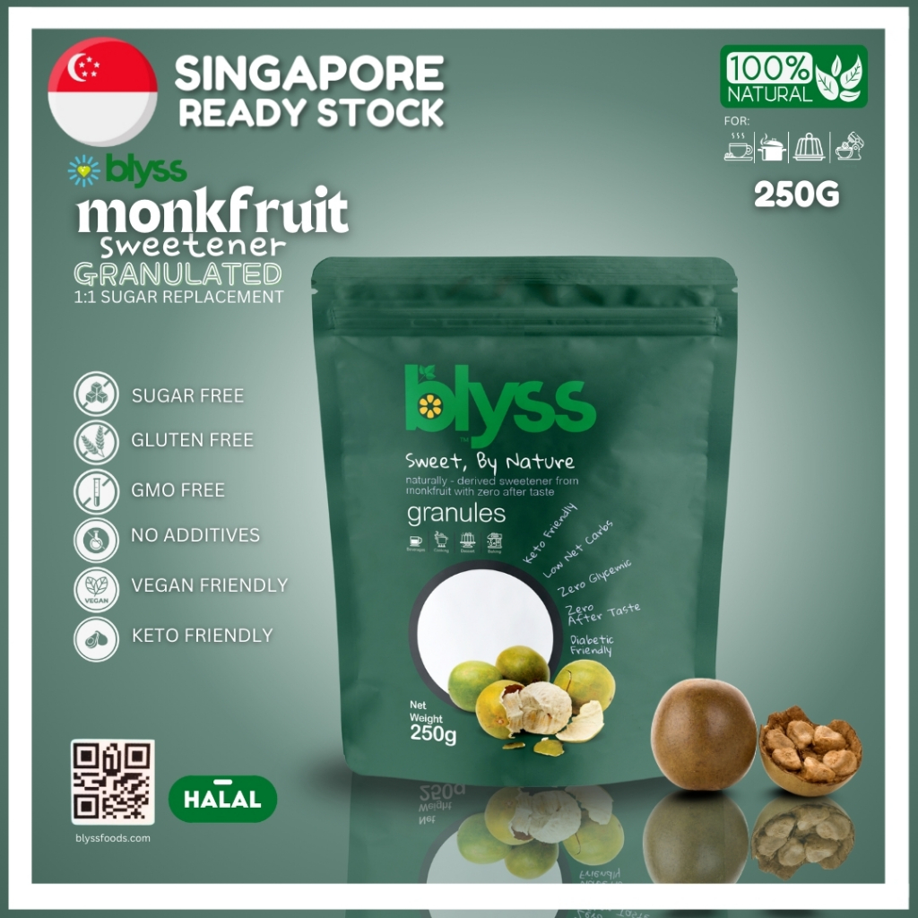 Blyss Monk Fruit/Monkfruit Sweetener Sugar Substitute 250g Zero Sugar ...