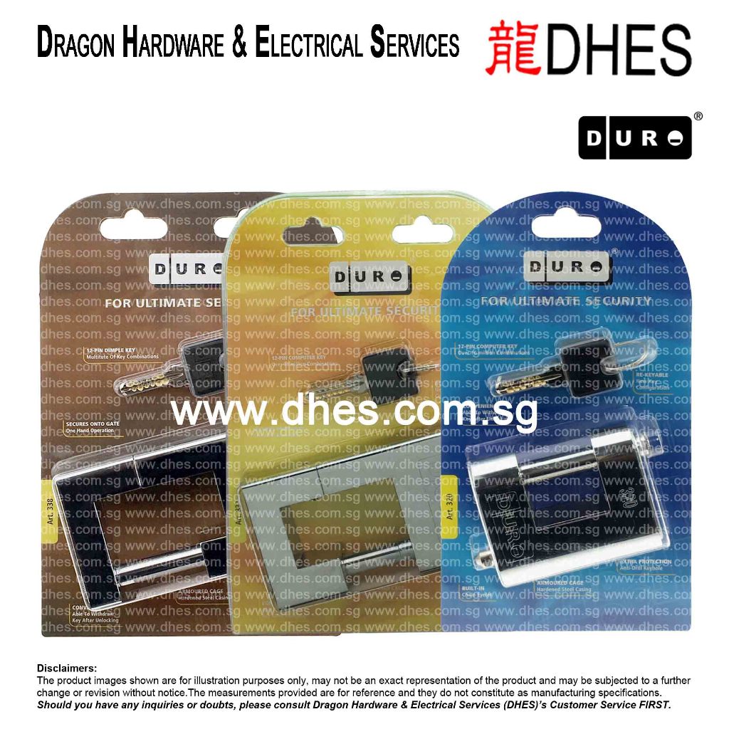 Duro Gate Lock Gatelock Padlock Hardened Steel Casing Ultimate Security ...