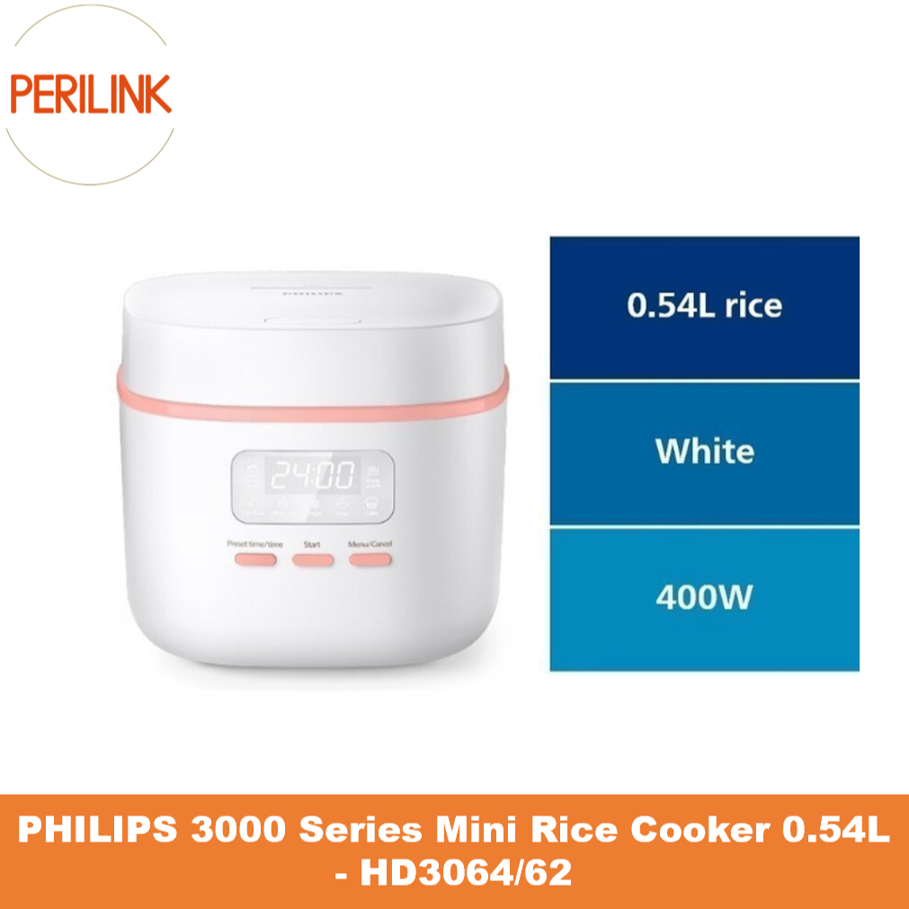 PHILIPS 3000 Series Mini Rice Cooker 0.54L - HD3064/62 | Shopee Singapore