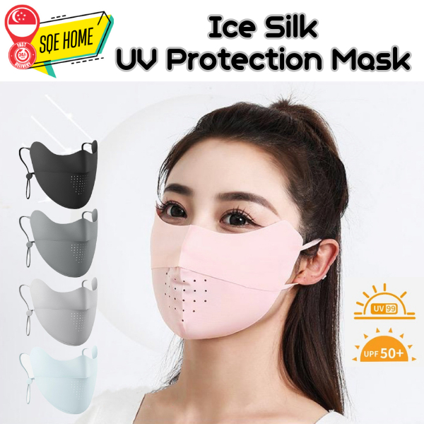 🇸🇬SG Stock🇸🇬 UPF50 UV Protection Sunscreen Ice Silk Mask Thin ...