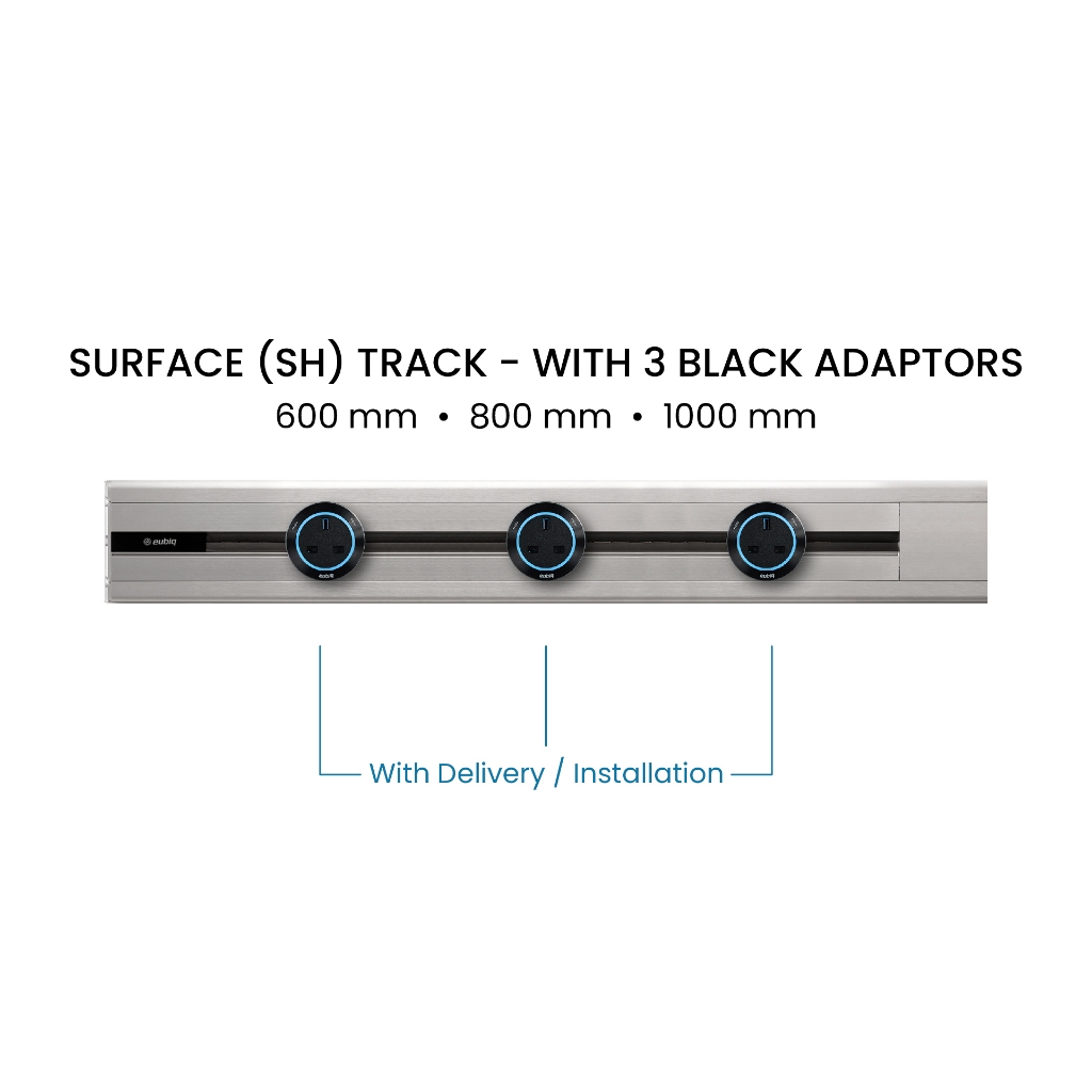 Eubiq Single Track & 03 Adaptors Bundle - Titanium Silver (Recessed ...