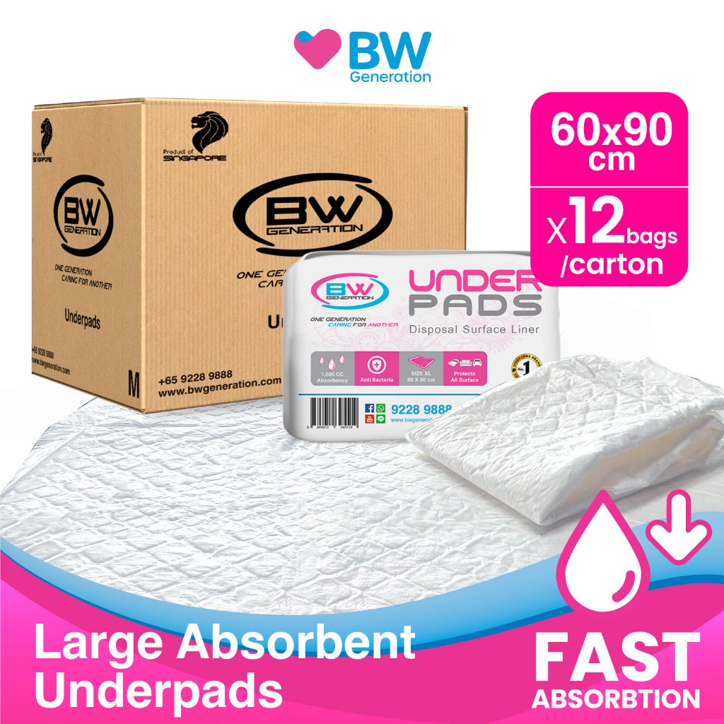 BW - Adult Absorbent Underpads (12 Bags/CTN, Size XL 60x90 cm) | Shopee ...