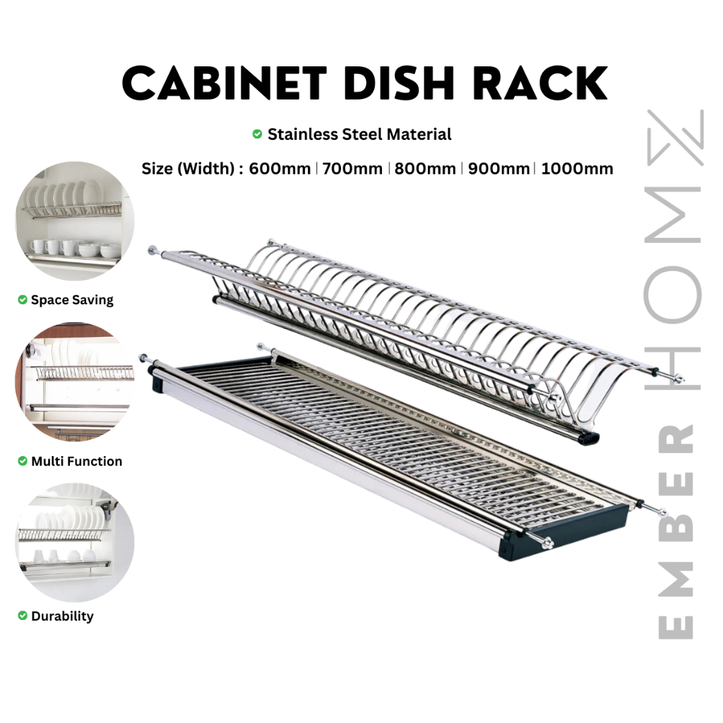 Stainless Steel SUS304 Premium Quality Cabinet Dish Rack With Dish ...