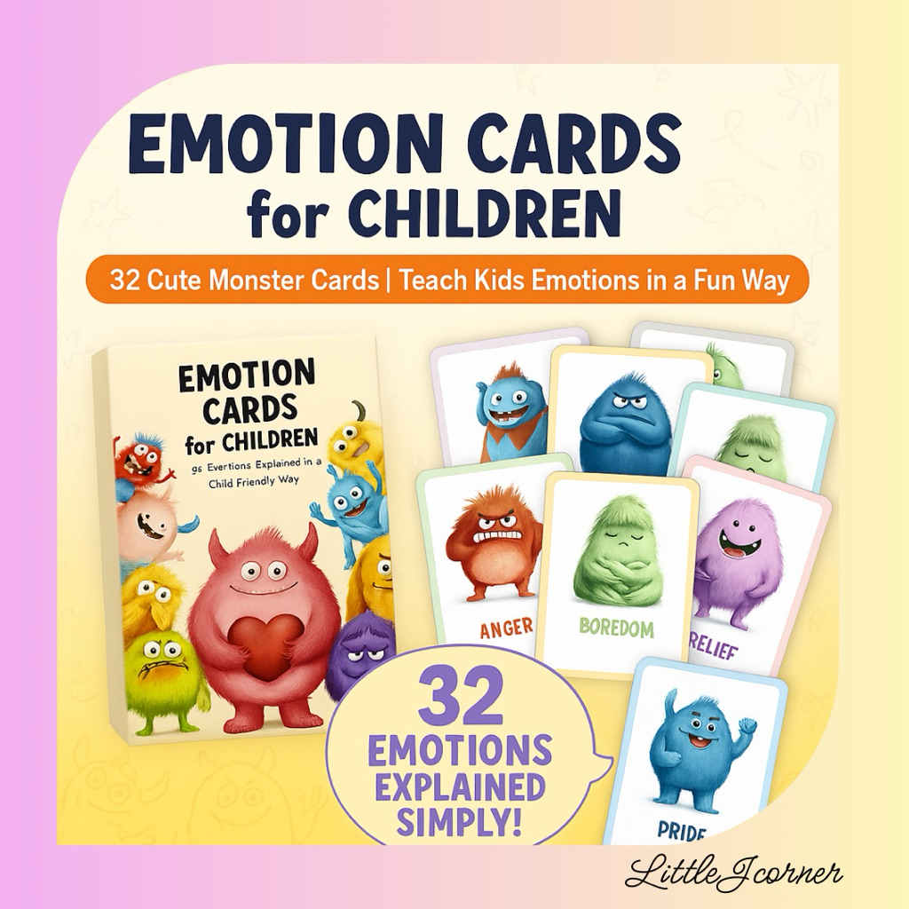 Emotion Cards for Children – 32 Cute Monster Emotion Flashcards| Social ...