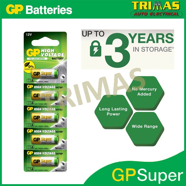 Original GP 23A Remote Control Alkaline Battery 23AE A23 (5 PCS ...