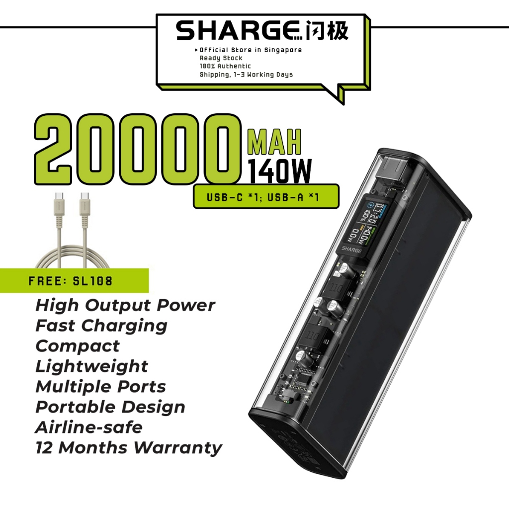 Shargeek/Sharge 140 Laptop Power Bank Portable Charger | 2-device Power ...