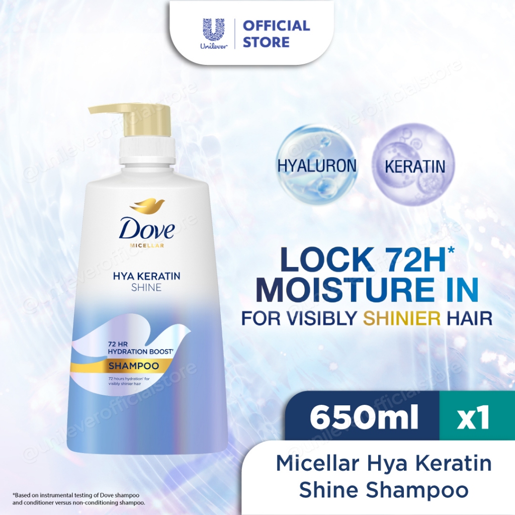 Dove Hya Keratin Shine Shampoo 650ml | Shopee Singapore