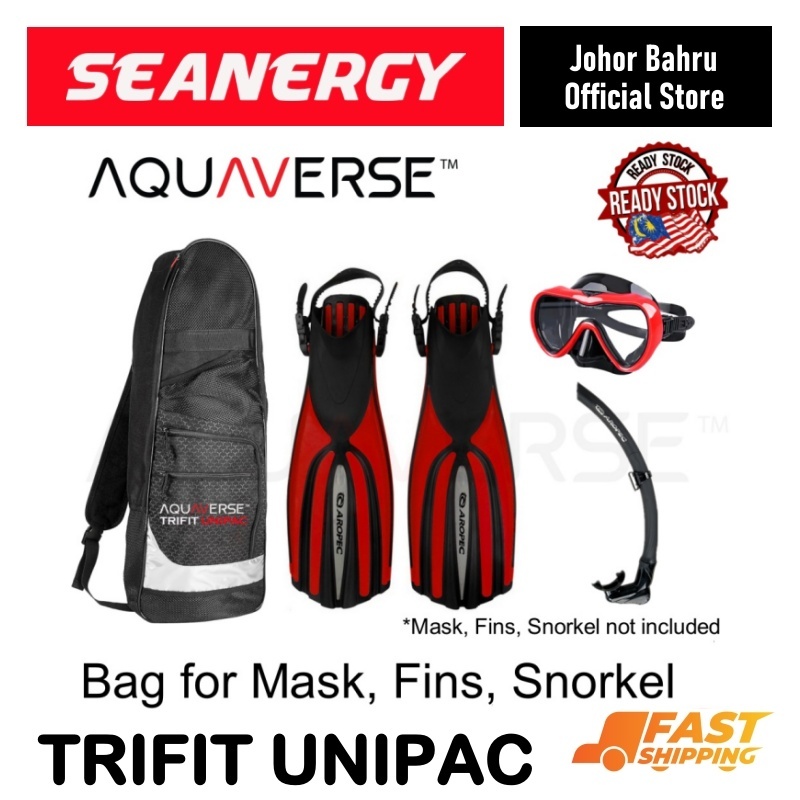 Aquaverse Fin Bag Backpack Trifit Unipac Scuba Diving Bag Snorkeling ...