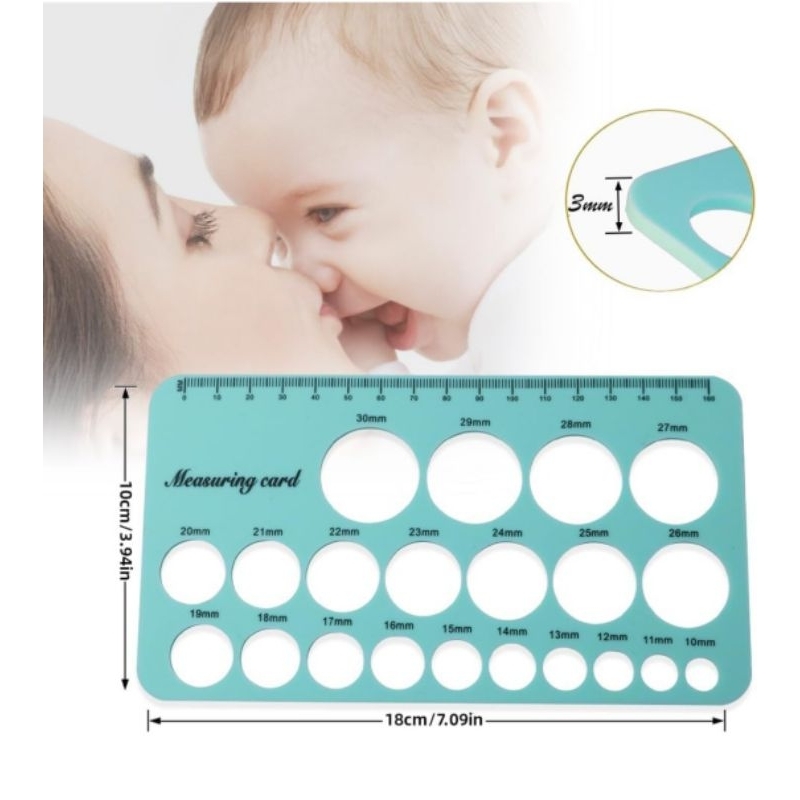 Measurement Tool for Flanges, Ruler for Breast Pump Flange Size Measure ...
