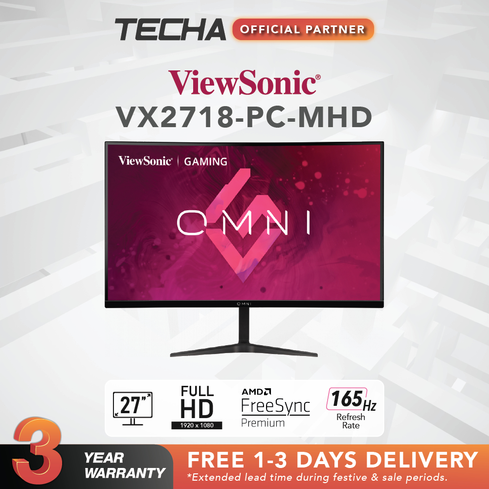 ViewSonic VX2718-PC-MHD | 27" Wide 1ms 165Hz Superclear Curved 1500R ...