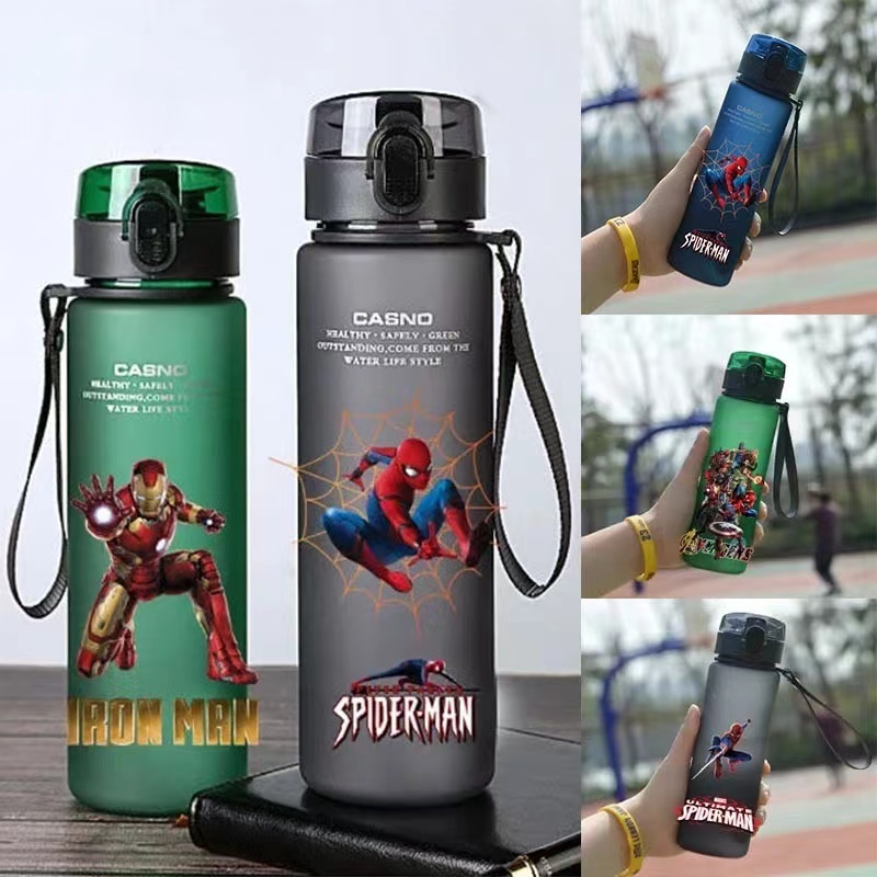 💯SG Ready Stock 560ml Botol Air Spiderman Iron Man Avengers Pattern ...