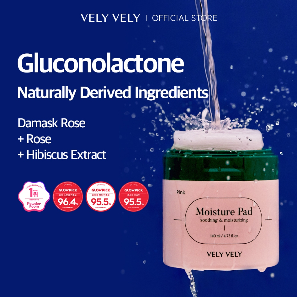 [VELY VELY] Pink moisture pad 60 sheets 140ml / 4.73 fl. oz, Dry Skin ...