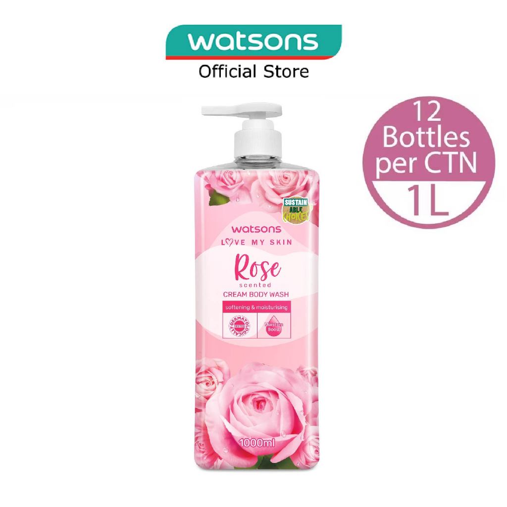 WATSONS Rose Scented Cream Body Wash 1000ml X 12 Bottles Per Carton ...