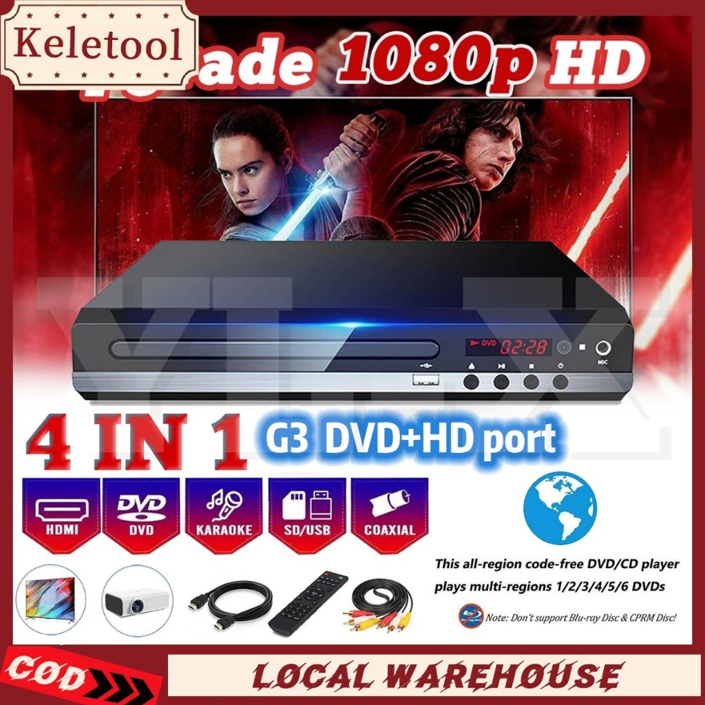 DVD Player Portable Theatre System Remote Control Kpop Wall Mounted USB ...