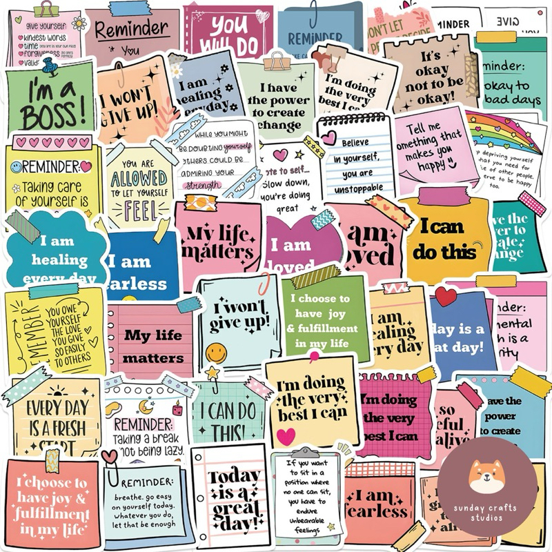 [SG] ️ 50pcs Daily Motivational Reminder Stickers / Positivity ...
