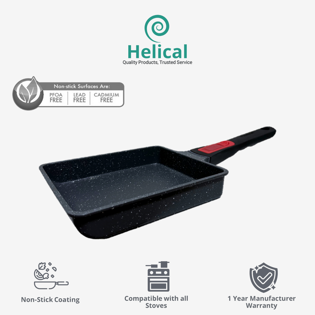 Helical™ Stella Tamago-yaki Pan 19cm | Non-Stick | Lightweight | FDA ...