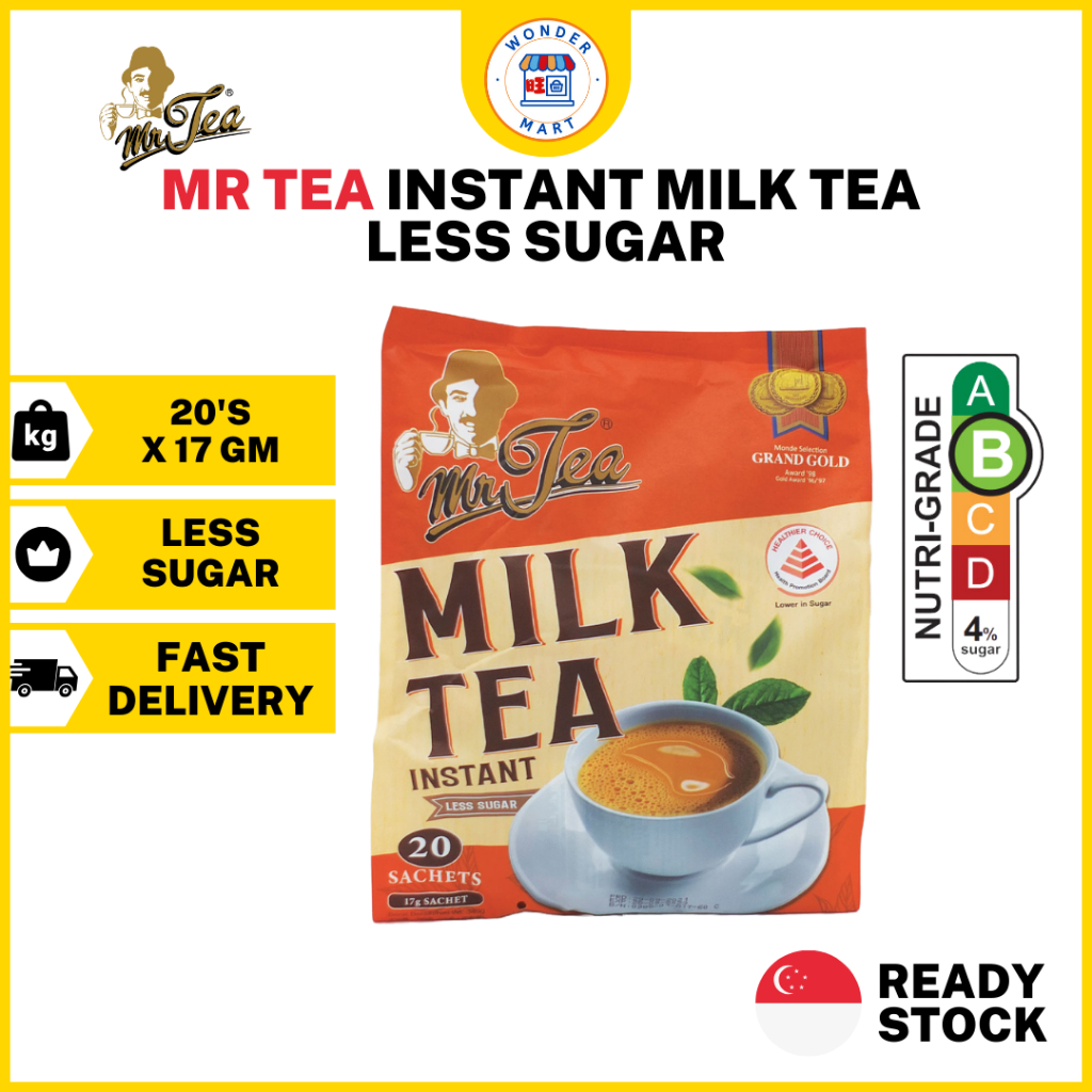 MR TEA Instant Milk Tea Less Sugar 3in1 Mix 20s x 17gm | Shopee Singapore