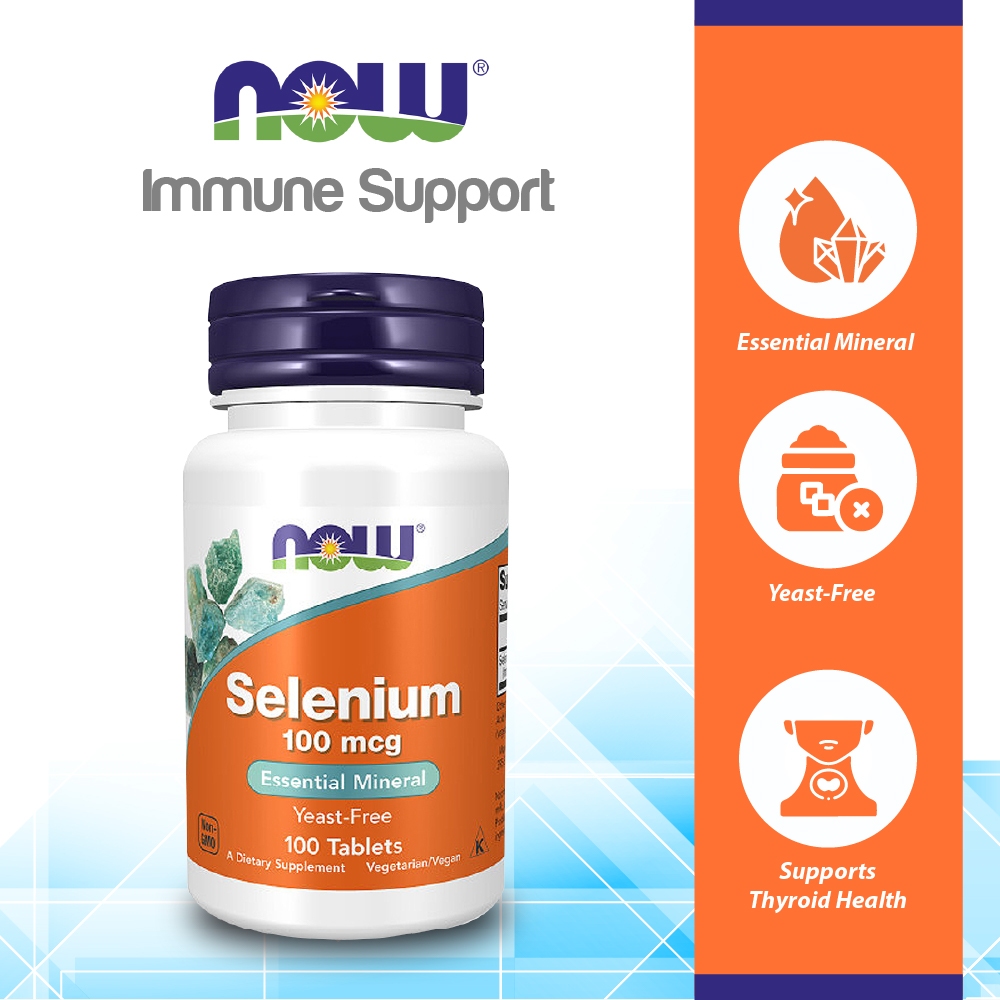 NOW Supplements, Selenium (L-Selenomethionine) 100 mcg, Essential ...