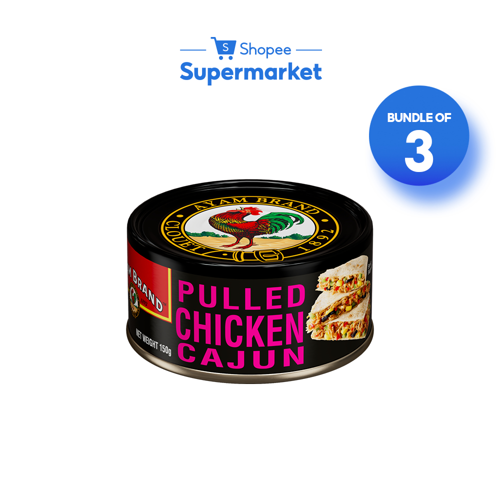 [Bundle of 3] Ayam Brand Pulled Chicken Cajun (150g) | Shopee Singapore