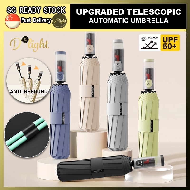 Upgraded Safety Stop Telescopic Folding Umbrella Waterproof UV ...