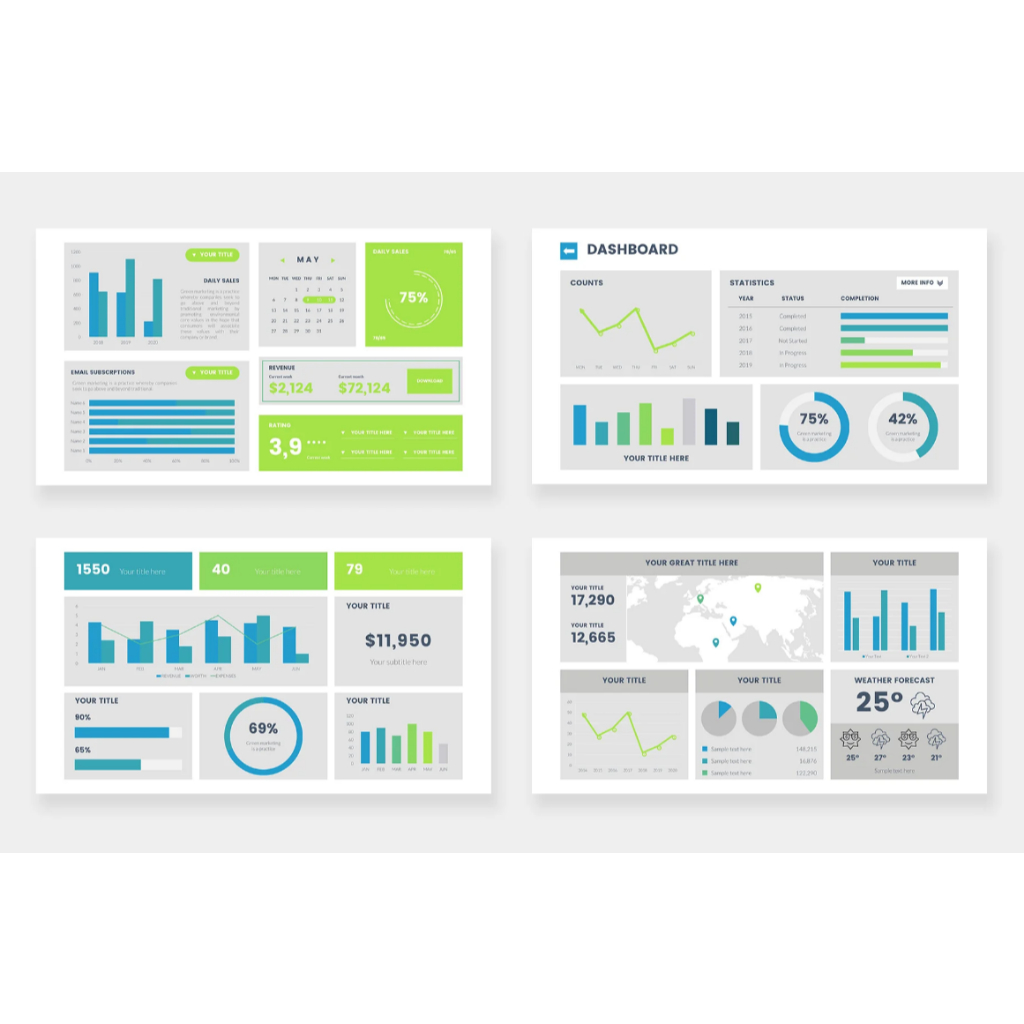 Dashboard Infographics Powerpoint Templates Bundle | Shopee Singapore