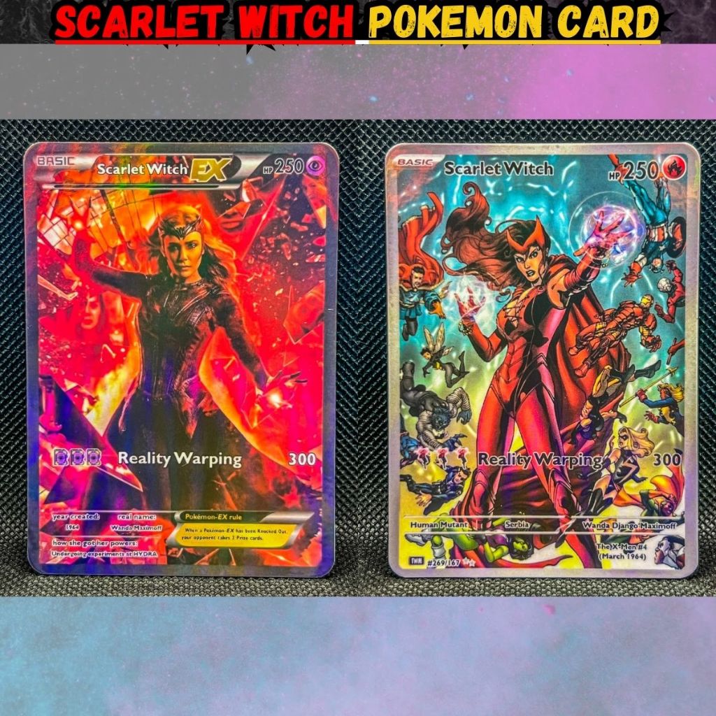 Marvel: Scarlet Witch Pokemon Holographic Card | Shopee Singapore