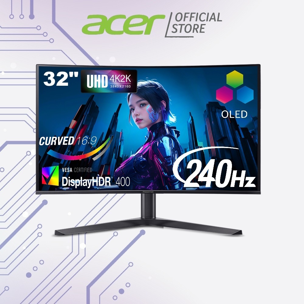 [NEW Arrival] Predator X32 X 32-Inches 4K UHD QD-OLED 240Hz Curved ...
