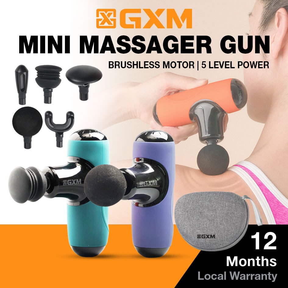 GXM portable Mini Massager Gun 5 Head 270g Lightweight and Powerful ...