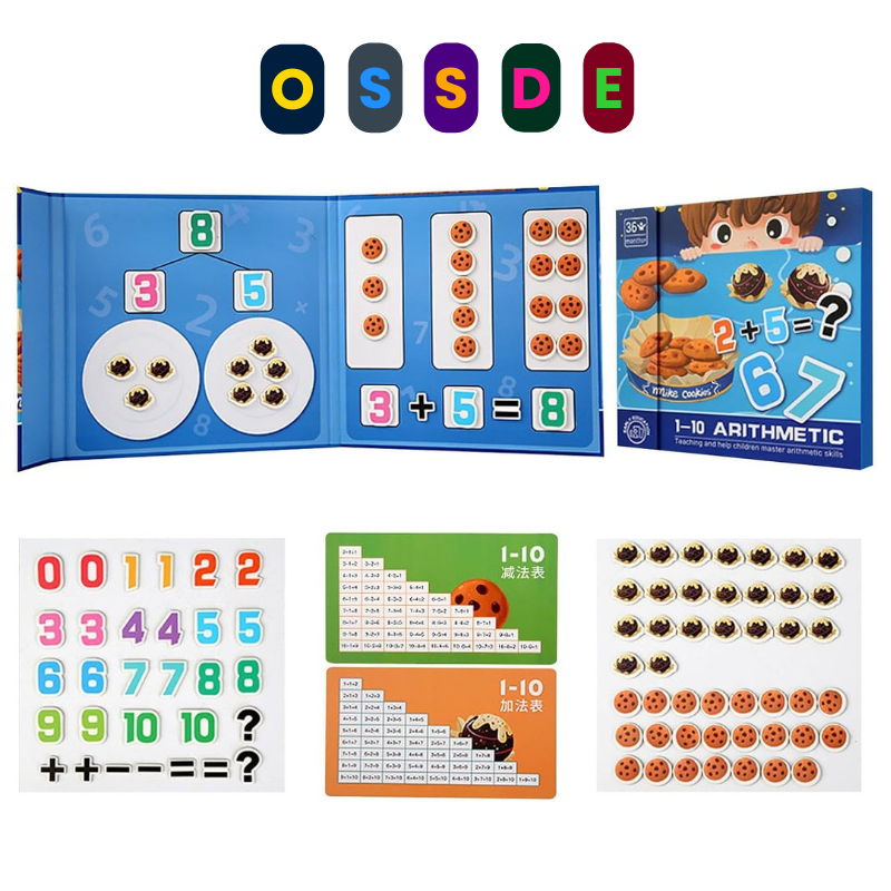 OSSDE Magnetic Math 1-10 Values Manipulatives Colourful Counters ...