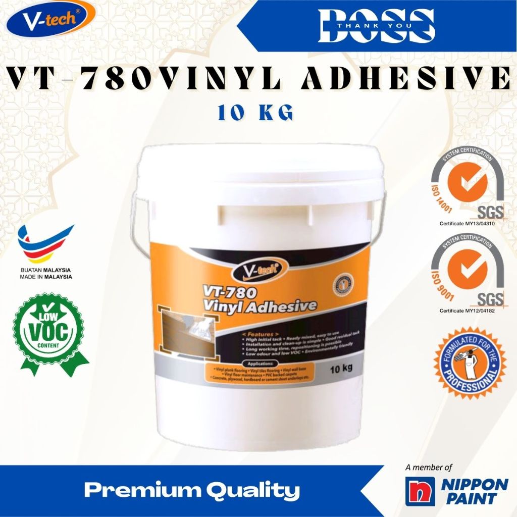 Vtech VT-780 10KG Vinyl Adhesive Sealant Flooring Glue Gam Lantai Vinyl ...