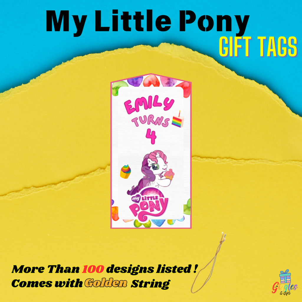 Gift Tag My Little Pony Customised Birthday Gift Tag Kids Children ...