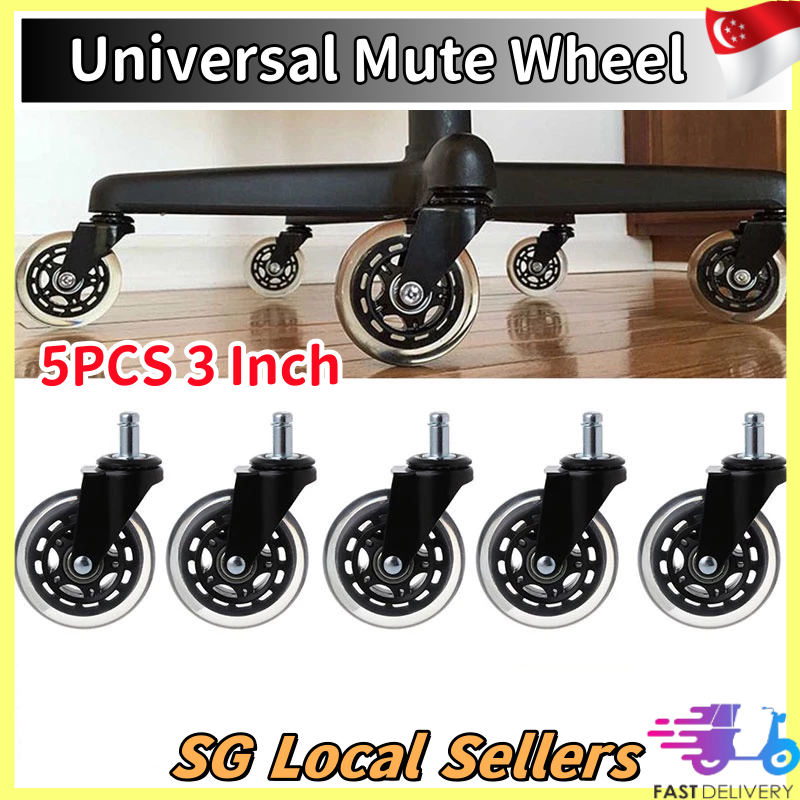 [SG Ready Stock]5PCS 3 Inch Universal Mute Wheel Office Chair Caster ...