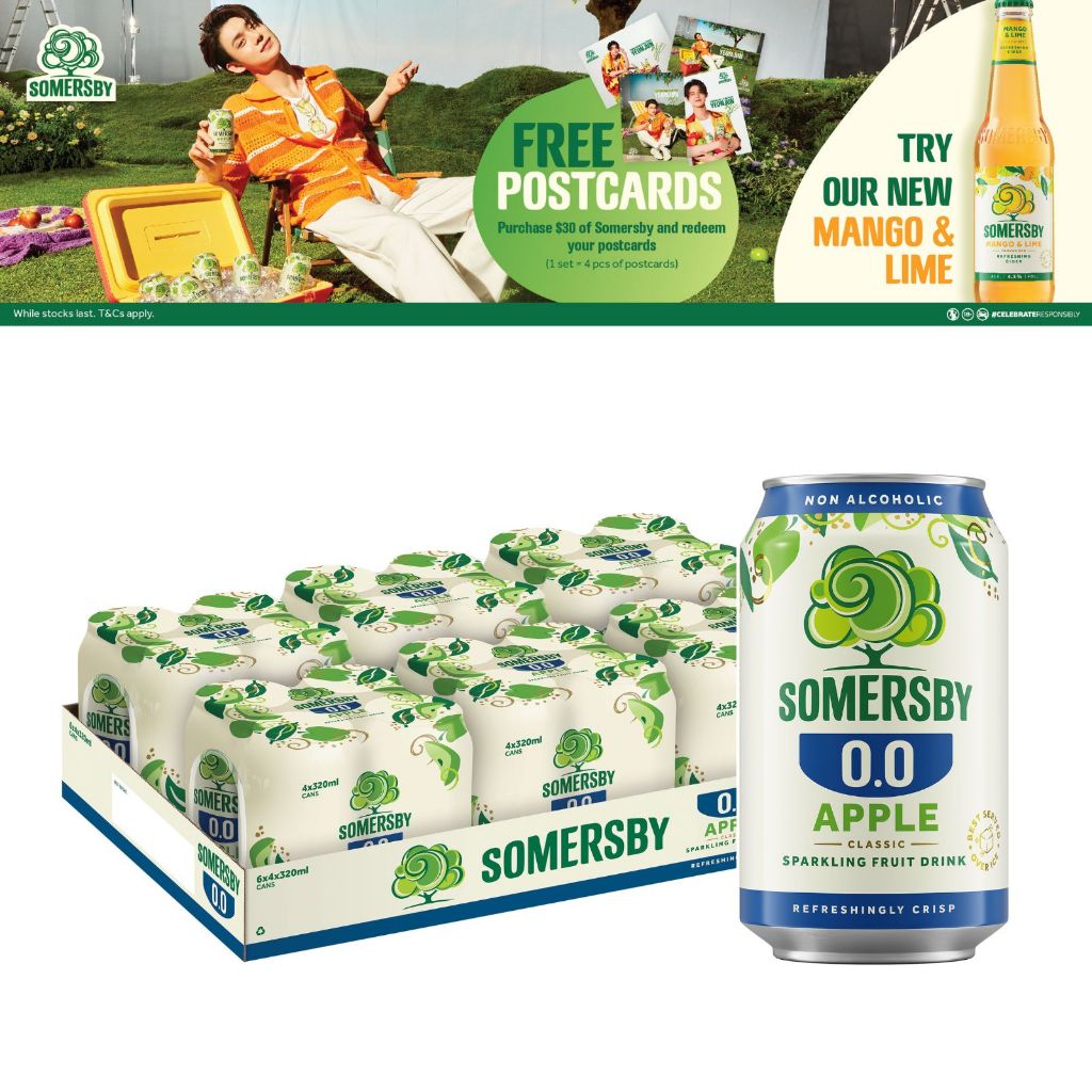 Somersby Apple 0.0 Non-Alcoholic Sparkling Apple Drink (Pack of 24 ...