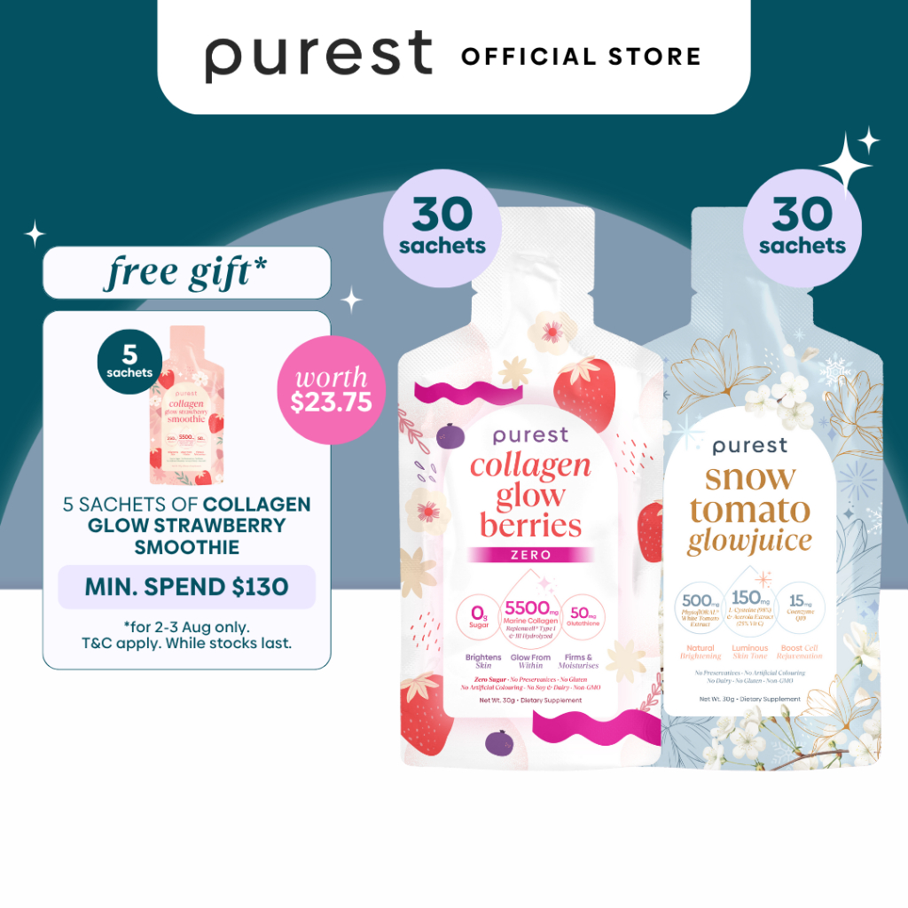 Purest Co Sugar-Free Radiance Set : Collagen Glow Berries Zero 30s ...
