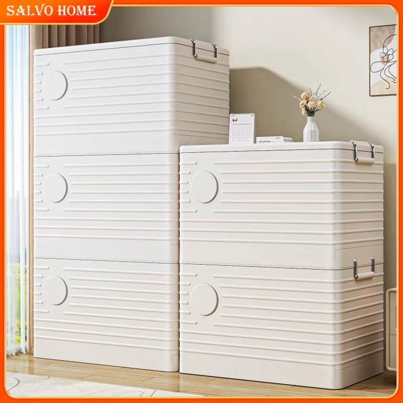Salvo Foldable Storage Box Collapsible Organizer Bins With Wheels ...
