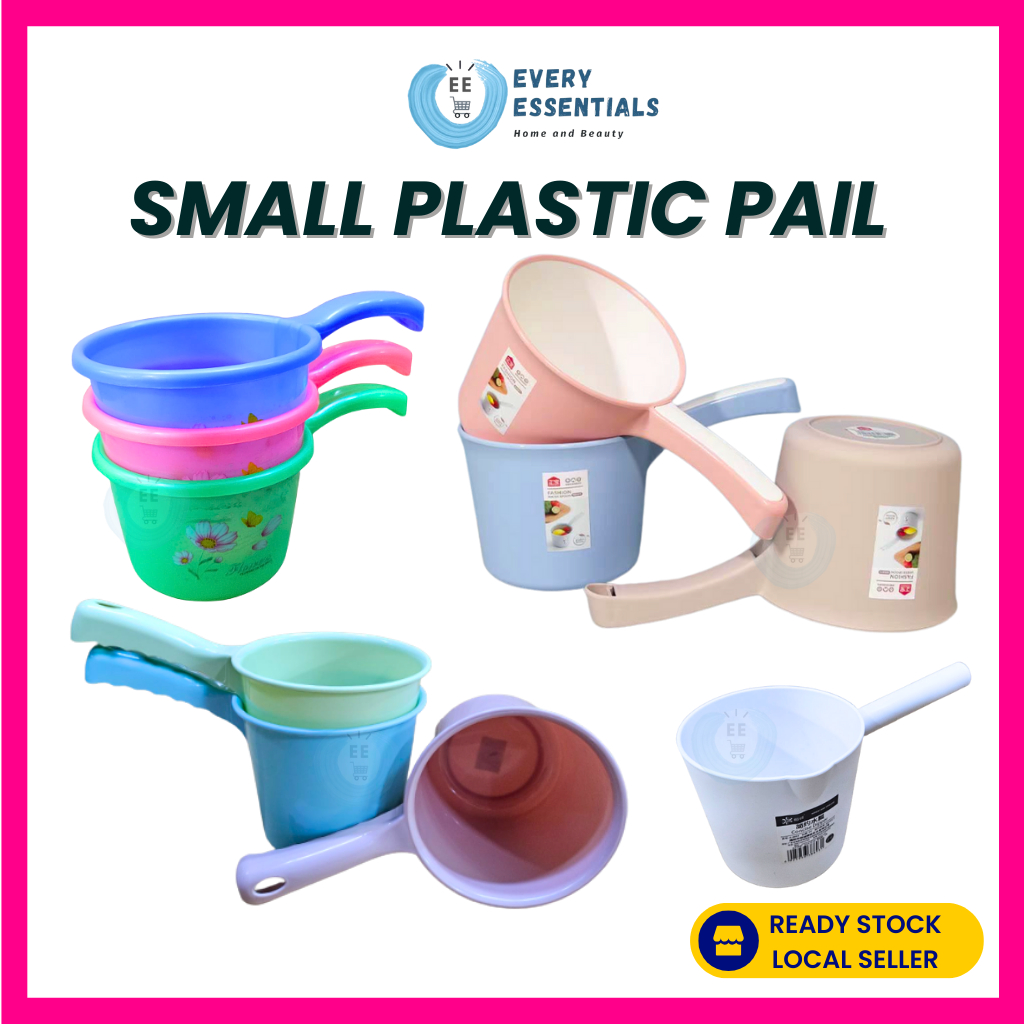 Multi-Purpose Household Pail / Small Plastic Pail (5 Designs) | Shopee ...
