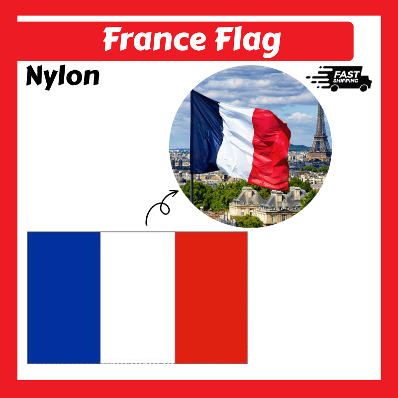 France National Flag / 3x5ft 90x150cm / France Flag / Bendera Negara ...