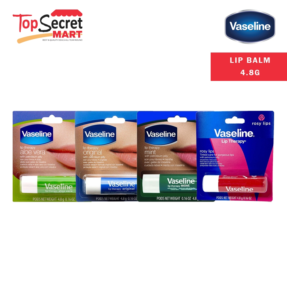[Value Bundle!!] Vaseline Lip Therapy Stick 4.8g - Aloe Vera / Mint / Original / Rosy | Shopee ...