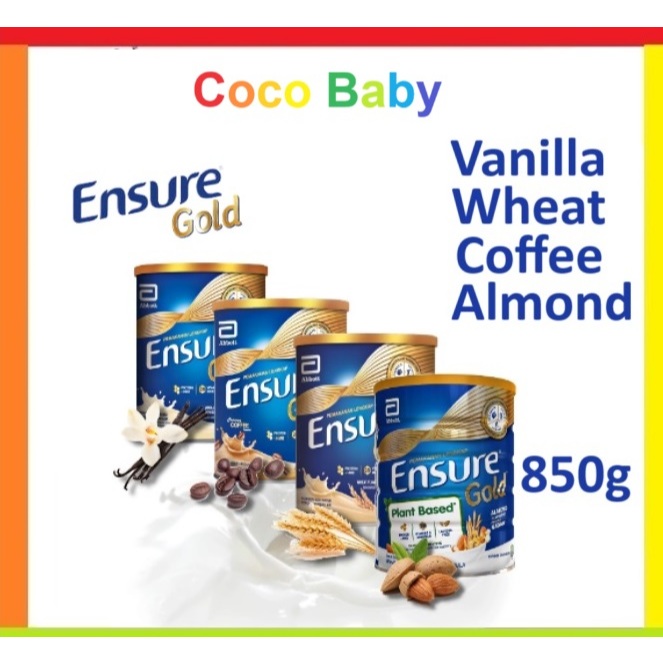 Ensure Gold Vanilla / Wheat / Coffee / Almond (800g) (Tin) | Shopee Singapore
