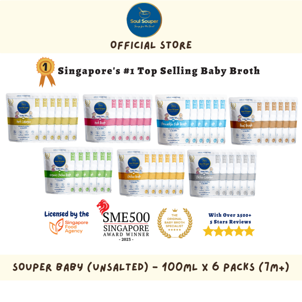 (7m+) Souper Baby (Unsalted) - 600ml (100ml x 6 packs) Baby Toddler ...