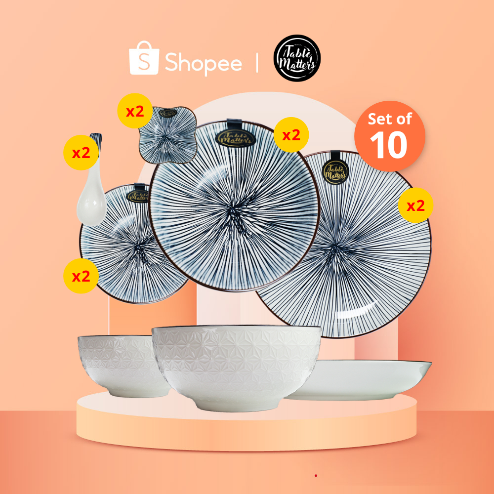 Shopee x Table Matters - Blue Illusion 10PCS Dining Brand Box [Plate ...